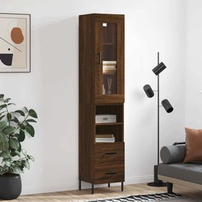 vidaXL Skříň highboard 34,5 x 34 x 180 cm kompozitní dřevo [3199309] Barva: hnědý dub