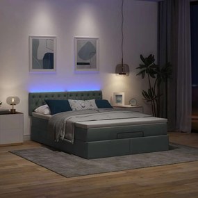 Osmanská postel s matrací &amp; LED diody Tmavě šedá 140x190 cm 3312389