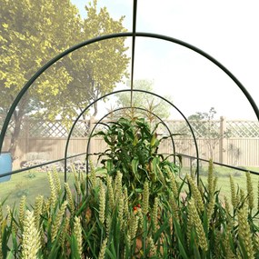 Zahradní skleník Outsunny - Tonnel pro rajčata, půdorys 6 m², 3L x 2W x 2H m, zpevněný trubkový rám, zipové dveře, 2 vysouvací okna - Průhledný