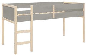 Vyvýšená dětská postel z borovicového dřeva v šedo-přírodní barvě 90x200 cm Square – Støraa