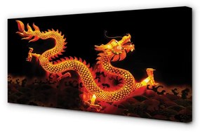 Obrazy na plátně Gold dragon 125x50 cm