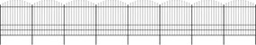vidaXL Zahradní plot s hroty ocel (1,75–2) x 13,6 m černý [277755]