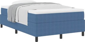 Postel s boxspringem Modrá a bílá 120 x 200 cm Žebrovaná látka 3337460