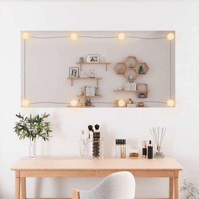 Nástěnné zrcadlo s LED osvětlením 50 x 100 cm sklo obdélníkové 3189157