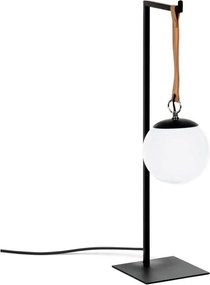 Černá kovová stolní lampa s plastovým stínidlem (výška 60 cm) Monteiro – Kave Home