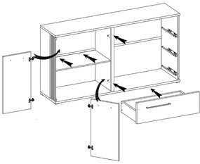 Ložnice MOLTO c | 5 dílů | artisan/černá