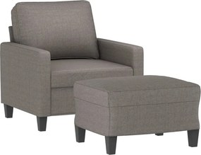 Křeslo s podnožkou taupe 60 cm textil 3201036