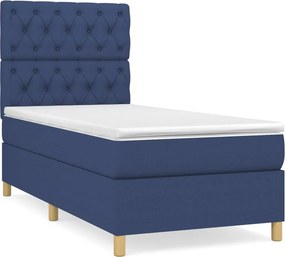 Box spring postel s matrací modrá 80x200 cm textil 3142535