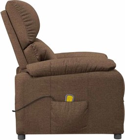Masážní křeslo hnědé textil 322458