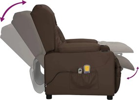 Elektrické masážní křeslo hnědé umělá kůže 3098809