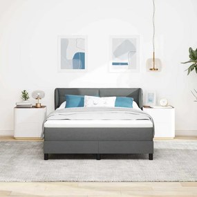 Postel s boxspringem s čelo Tmavě šedá 140 x 200 cm textil 3339962