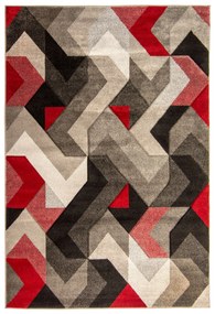 Flair Rugs koberce Kusový koberec Hand Carved Aurora Grey/Red - 160x230 cm