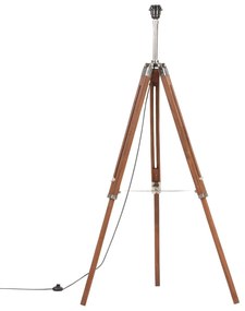 Stojací lampa stativ medově hnědá a bílá masivní teak 141 cm,  288077