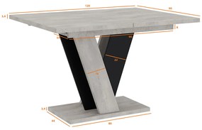 Jídelní stůl Venag (světle šedá + černá) (pro 4 až 6 osob). 1055269