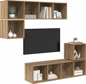 Sestava TV skříněk 4 ks Artisanový dub Kompozitní dřevo 3393128