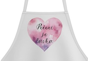 Mablo Zástěra "Pečení je láska" Barva: Bílá