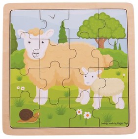 Bigjigs Toys puzzle - Ovečka s jehňátkem