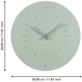 Eglo 425511 - Nástěnné hodiny TAKAHAGI 1xAA pr. 30 cm zelená