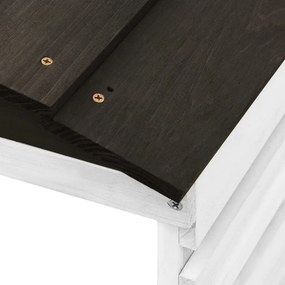 Garáž na robotickou sekačku černobílá 78x74x54 cm jedlové dřevo 315300