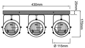 Brilliant - Bodové svítidlo CARMEN WOOD 3xGU10/5W/230V eukalyptus