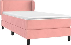 Box spring postel s matrací růžová 80 x 200 cm samet 3127342