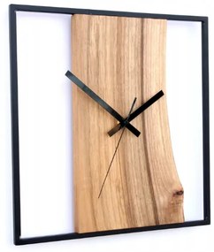 M.Clock Tiché nástěnné hranaté hodiny 33x33cm Arabský ořech