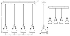 Trio - Lustr na lanku GINELLI 4xE14/28W/230V