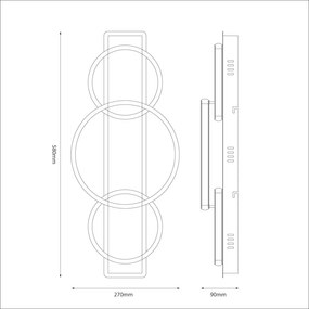Stropní LED svítidlo Rowena, 3x LED 18w, 4000k, b/imitace dřeva