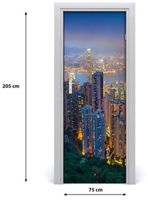Fototapeta samolepící na dveře Hongkong noc 75x205 cm