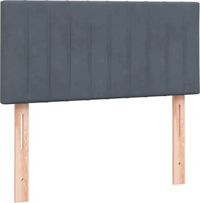 Box spring postel s matrací a LED tmavě šedá 80x220 cm samet 3317098