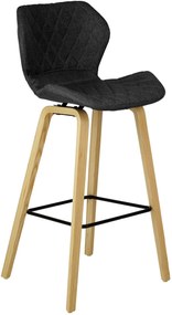 Barová židle Highhill - látkové čalounění | černá