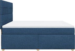Box spring postel s matrací modrá 200x200 cm textil 3291393