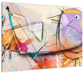 Obraz - Abstrakce, ptáček (70x50 cm)