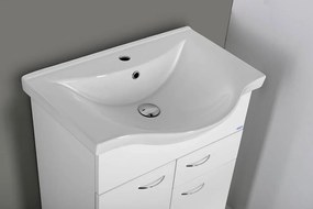 Aqualine, KERAMIA FRESH umyvadlová skříňka, 1 zásuvka, 60,6x74x33,7cm, bílá, 50064A