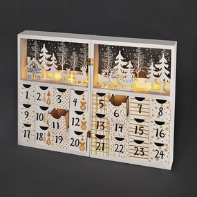 SOLIGHT LED adventní kalendář - kniha, 8x LED, 40x30cm, 2x AAA