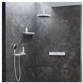 Hansgrohe Rainfinity, nástěnná přípojka hadice Porter 500 a polička LEVÁ, matně bílá, HAN-26843700