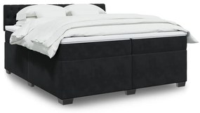 Box spring postel s matrací černá 200x200 cm samet 3288710