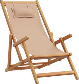Skládací židle 2 ks, taupe látka a masivní dřevo 3214488