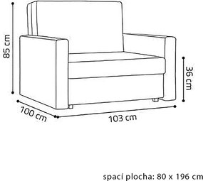 Pohovka VIVA I BIS | 103 cm | rozkládací + úložný prostor | VÝBĚR TKANIN