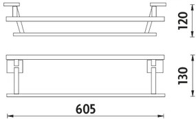 Nimco Držák na ručníky dvojitý, 61 cm KEIRA - KE 22061D-26