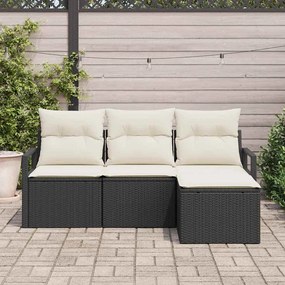 Set pohovek 4 ks Černá polyratan 3346327