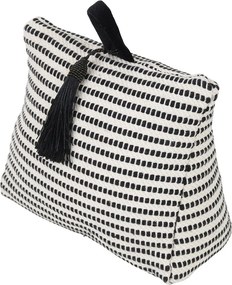 Krémovo-černá bavlněná dveřní zarážka Stripe - 10*21*17cm