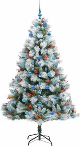 Umělý vánoční stromeček Zelená a bílá 210 cm PVC, kov a plast 3395195
