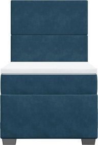 Box spring postel s matrací modrá 90 x 190 cm samet 3293084
