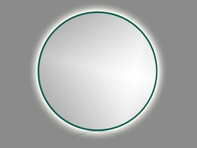 In-Design Zrcadlo RoundLine backlight - zelený matný rám, s LED osvětlením Vypínač: S vypínačem, Průměr zrcadla (mm): 800