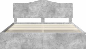 Rám postele s čelo Beton 180 x 200 cm Masivní borové dřevo 3413275