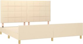 Rám postele bez matrace krémový 200 x 200 cm textil 3125086