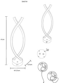 Globo 58457W - LED Stmívatelná dotyková stolní lampa HELA LED/1W/3,7V bílá