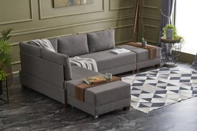 Designová rohová sedačka Ramesha 280 cm hnědá - levá