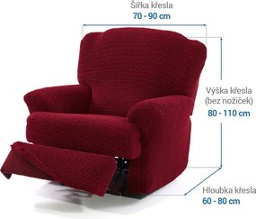 Super strečové potahy NIAGARA bordó relaxační křeslo ( š.70 - 90 cm)